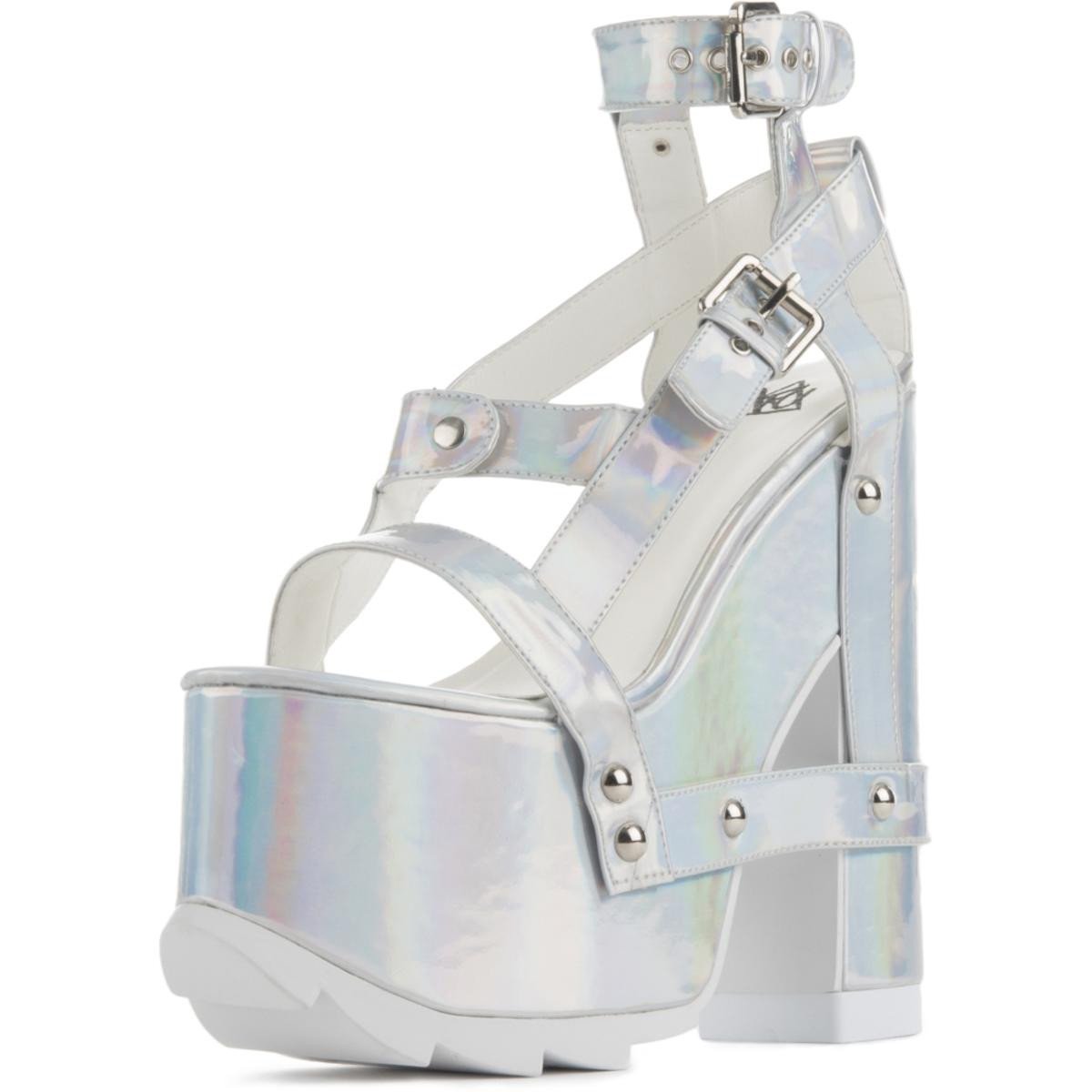 Y R U For Women Nightcall Hologram Platform Heels